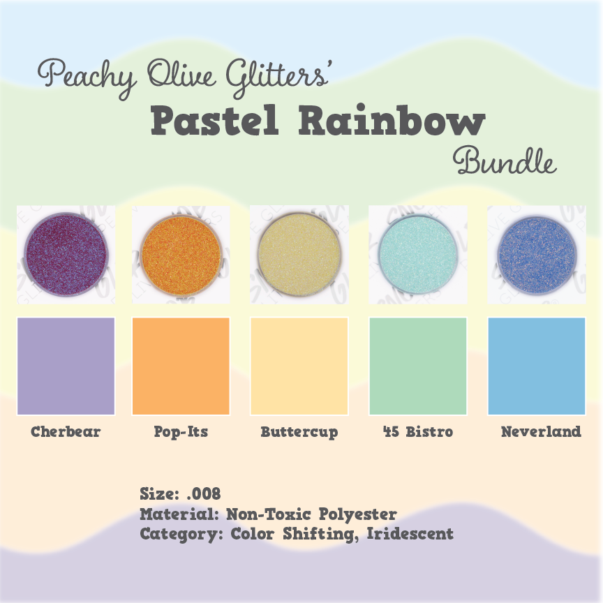 Pastel Rainbow Bundle – Peachy Olive Glitters
