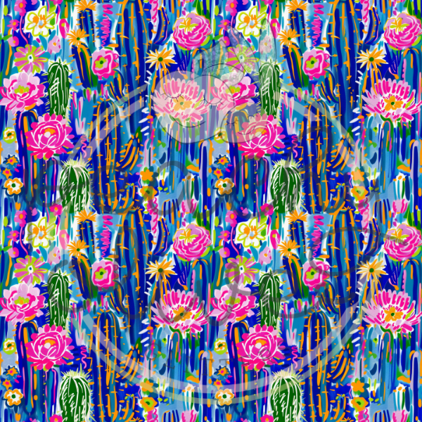Navy Cactus Flowers Vinyl – Peachy Olive Glitters