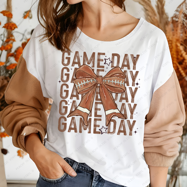 Preppy Football Gameday -DTF Transfer – Peachy Olive Glitters