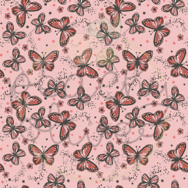 Pink Flutterbys Vinyl – Peachy Olive Glitters