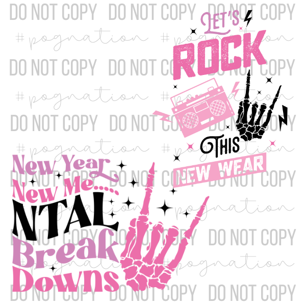 Rock The New Year Decal Pair – Peachy Olive Glitters