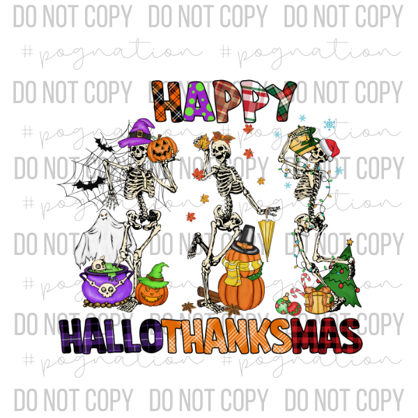 Happy Hallowthankmas Decal – Peachy Olive Glitters