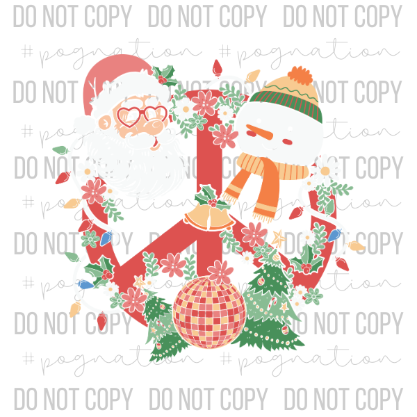 Santa Peace Sign Decal – Peachy Olive Glitters