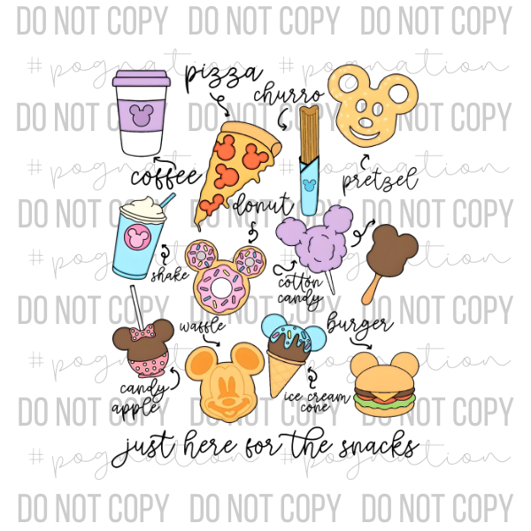 Here for the Snacks Decal – Peachy Olive Glitters