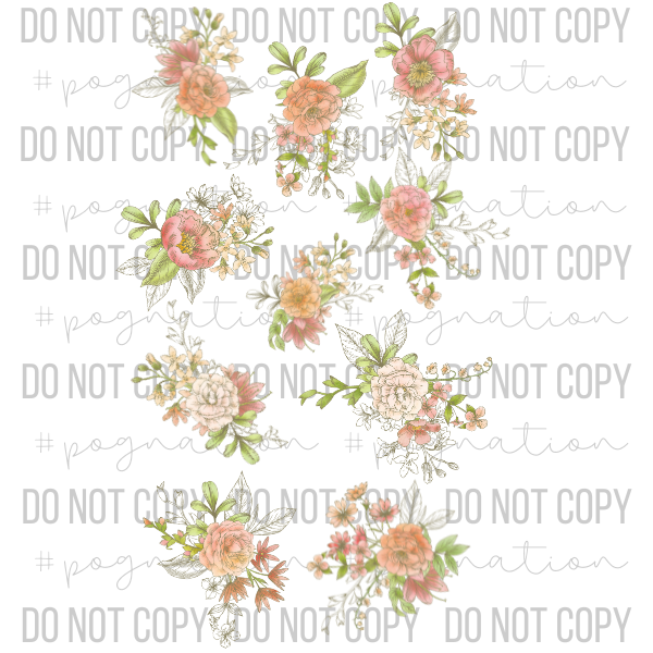 Peachy Floral Decal Sheet – Peachy Olive Glitters