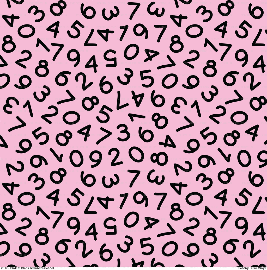 Pink and Black School Numbers Vinyl – Peachy Olive Glitters