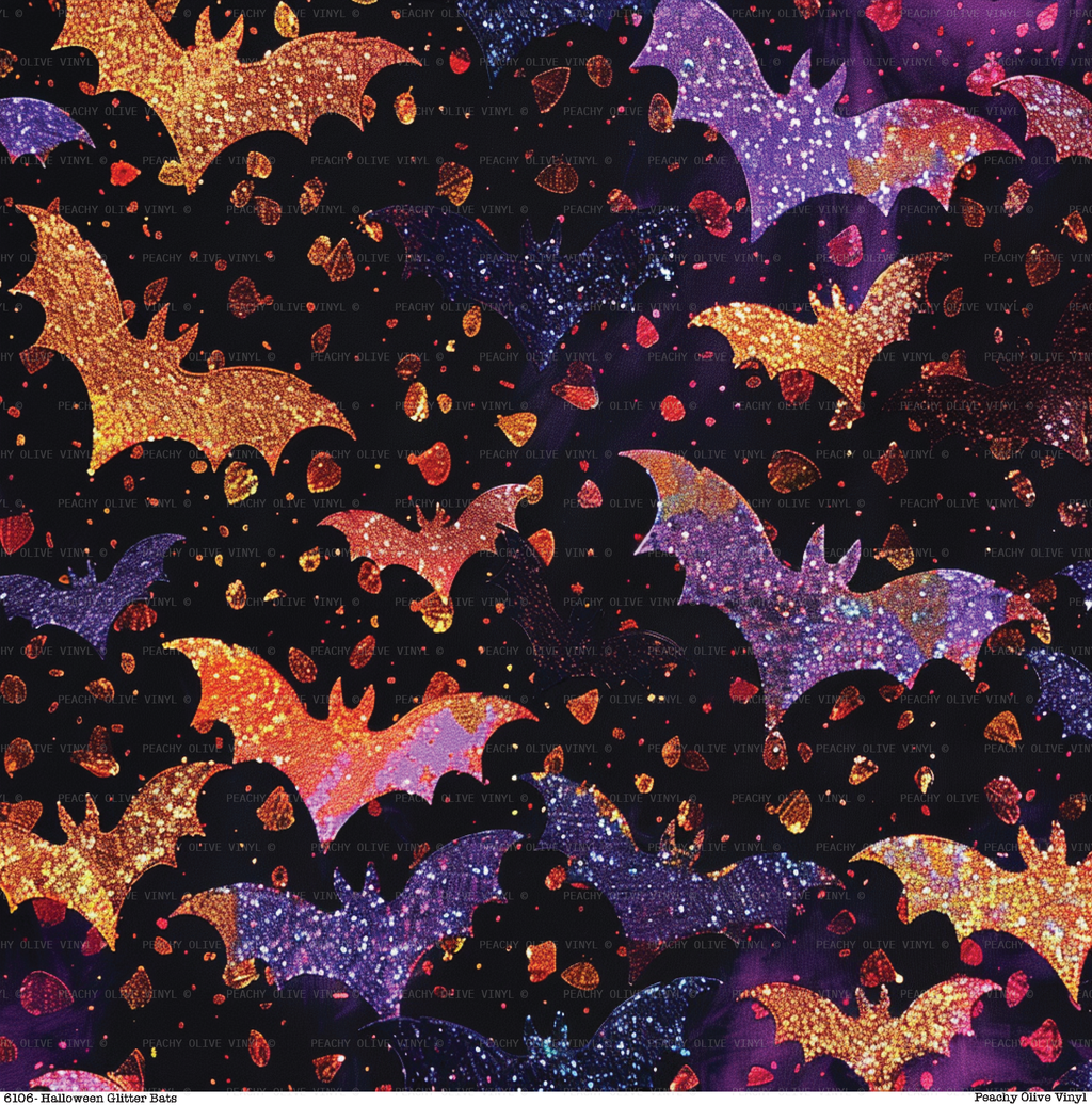 Halloween Glitter Bats Vinyl – Peachy Olive Glitters