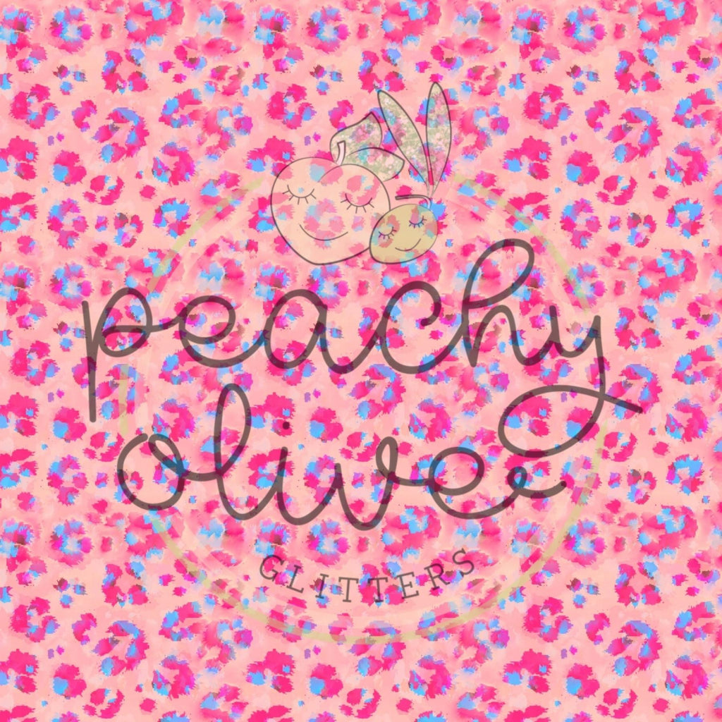 Pink & Blue Neon Leopard Vinyl - 49 – Peachy Olive Glitters