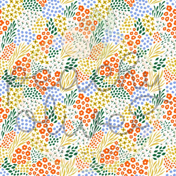 Muted Floral Doodles Vinyl – Peachy Olive Glitters
