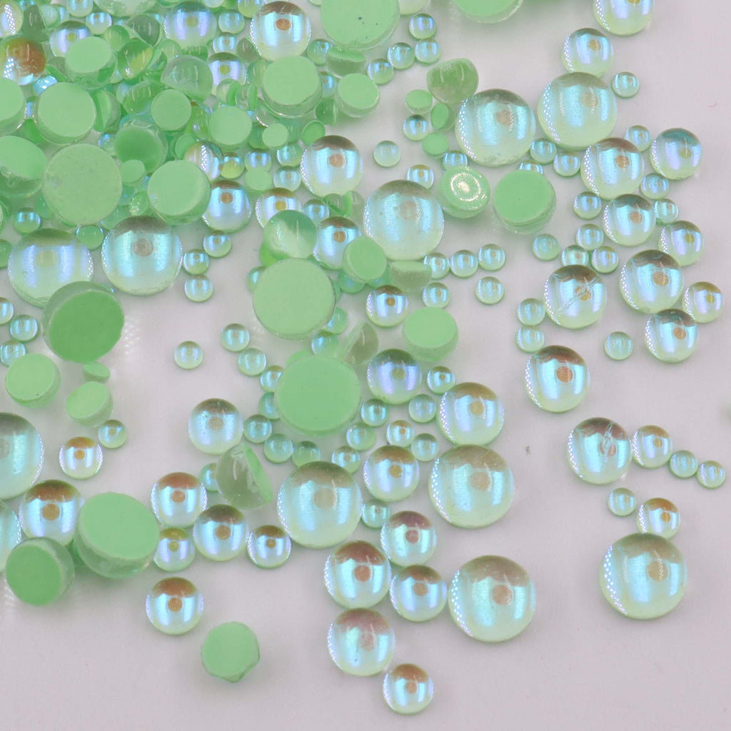 Green Glass Drops – Peachy Olive Glitters