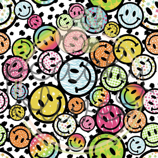 974 - Fun Pattern Smileys Vinyl – Peachy Olive Glitters