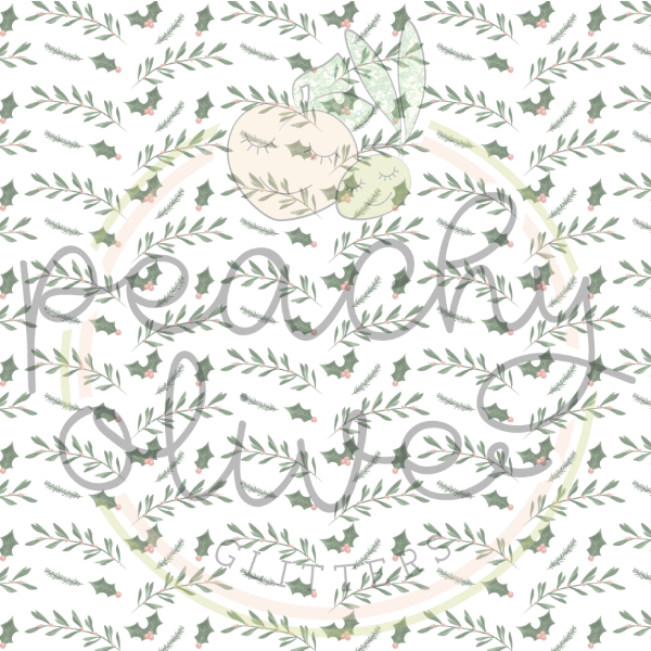 Pretty Holly Leaves Vinyl – Peachy Olive Glitters