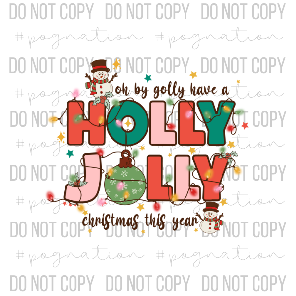 Holly Jolly Decal – Peachy Olive Glitters