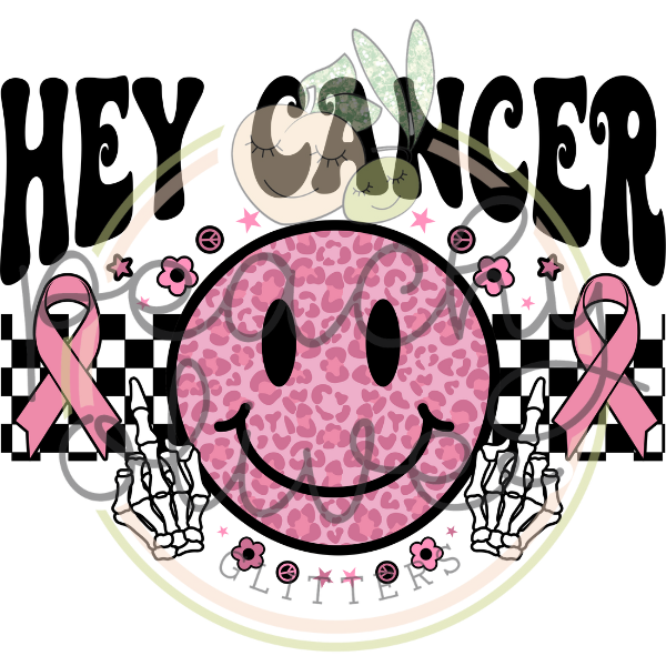 Hey Cancer Smiley - S0124 – Peachy Olive Glitters