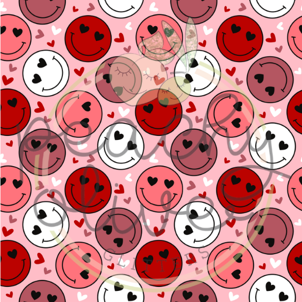 Inverted VDay Smiley Faces Vinyl – Peachy Olive Glitters